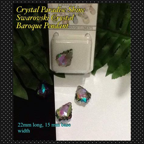 22mm Crystal Paradise Shine Swarovski Crystal Baroque Pendant