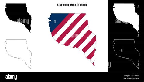 Nacogdoches County Texas Outline Map Set Stock Vector Image And Art Alamy