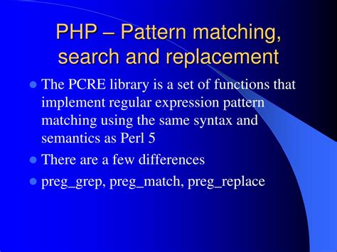 Ppt Php Pattern Matching Search And Replacement Powerpoint