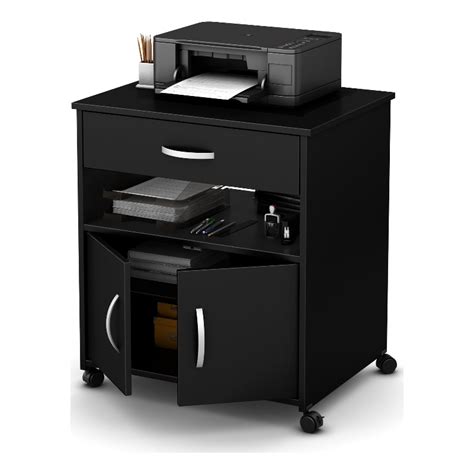 South Shore Axess Printer Cart In Pure Black Bush Furniture Collection