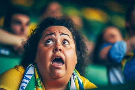 Fãs Brasileiras De Futebol Feminino Em Um Estádio Da Copa Do Mundo