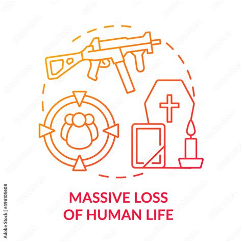 Massive Loss Of Human Life Red Gradient Concept Icon Armed Conflicts Effect Abstract Idea Thin