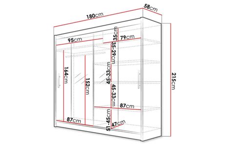 Emilio Garderob Skjutdörrar Smal Spegel Vit Förvaring Furniturebox