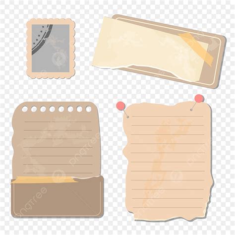 Note Paper Scrapbook Vector Art Png Vintage Scrapbook Note Paper