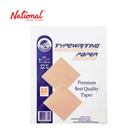 TRANSWORLD TYPEWRITTING PAPER SHORT S18 20S
