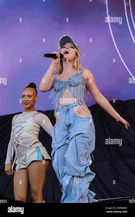Newport Uk 23rd June 2024 Swedish Born Singer Zara Maria Larsson