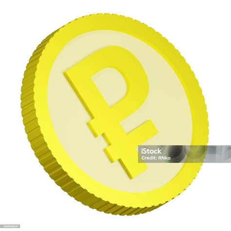 러시아의 화폐 단위 기호가 있는 금 러시아 루블 동전의 3d 렌더링 성공 부 소득의 상징 흰색 배경에 격리된 사실적인 그림
