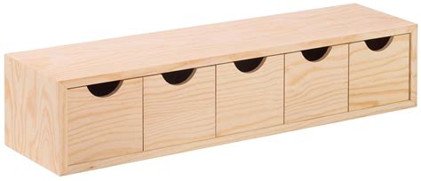 Mini Rangement Bloc En Pin Brut Ave Tiroirs 5 Tiroirs