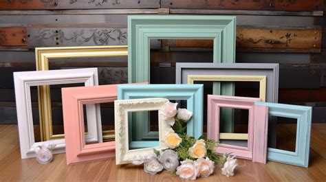 Color Difference Multiple Wooden Frames With Different Colors And
