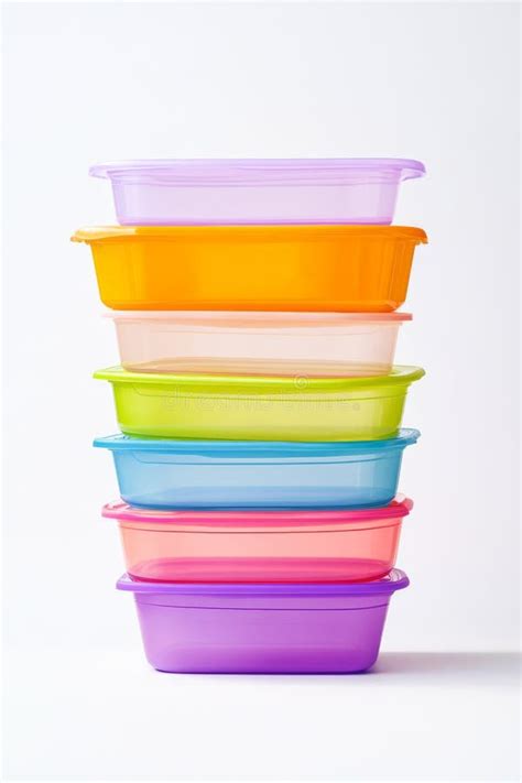 Colorful Stackable Plastic Containers Stock Illustration Illustration