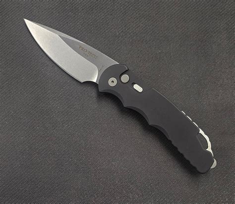 Protech Tr 4 1 Blk Handle Stwsh Satin Blade Blademans Knife Shop