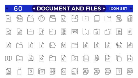 Document Outline Icon Set Documents Symbol Collection Different
