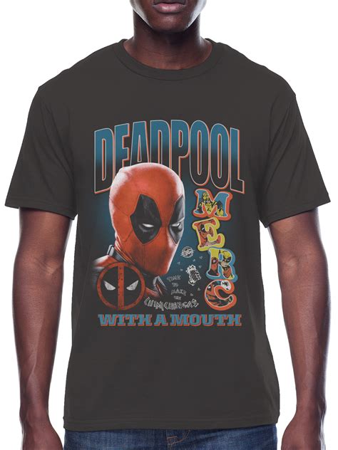 Deadpool Mens Graphic Print Short Sleeve Tee Letters Sizes S 3xl