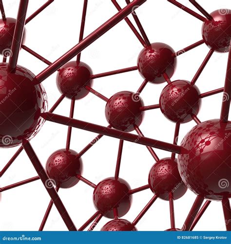 Red Molecular Geometric Chaos Abstract Structure Science Technology