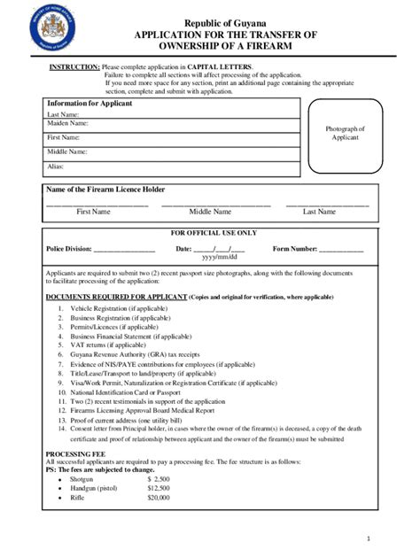 Firearm Application Form Guyana Fill Out And Sign Printable Fill Out