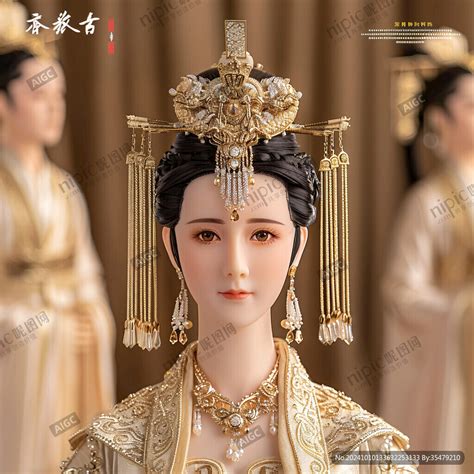 Ai创作图宋真宗李皇后礼服泥塑 古代娘娘妃子 古典宫女模型 宋代人物模型 宫女模型 古代皇后宫廷宫女 古代美人贵妃 天后娘娘摆件 古代女子装饰