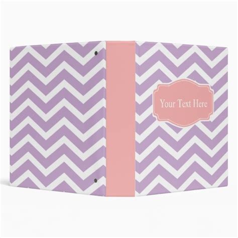 Peach Pink Purple Chevron Custom 3 Ring Binders Zazzle