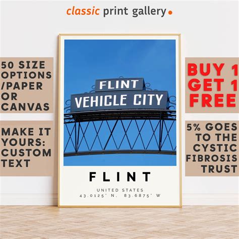 Flint Poster Colorful Print Flint Wall Art Flint Photo Decor Flint