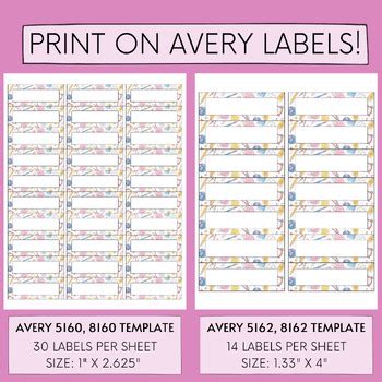 Avery 5162 Blank Template