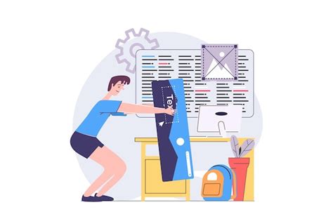 Conceito De Desenvolvimento Web Em Design Plano Moderno Para Web Desenvolvedor Criando E