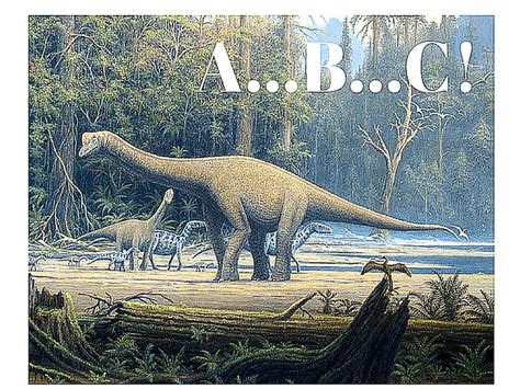 A는 Anatotitan B는 Bambiraptor공룡 Abc