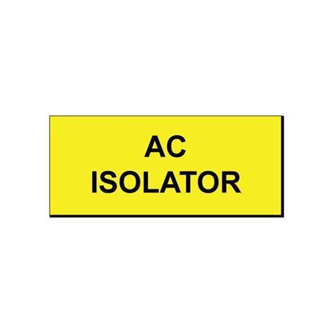 Ac Isolator Engraved Electrical Labels 5 Pack