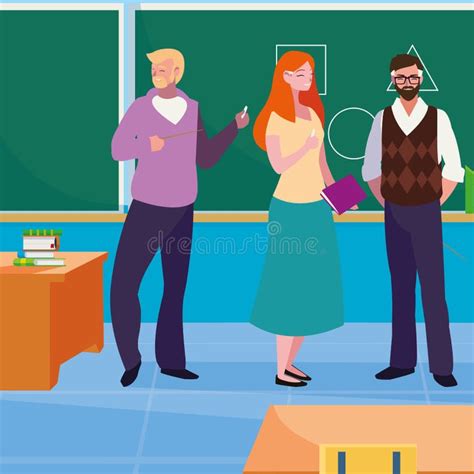 Teachers Group In The Classroom Characters Stock Illustration Illustration Of Learning Woman