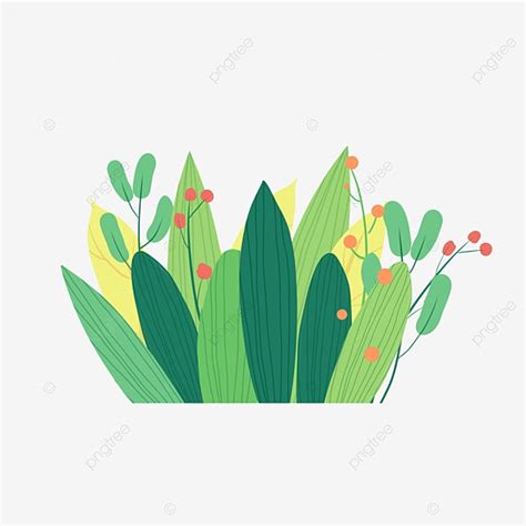 봄 일러스트 풀숲 화초 벡터 삽화 명절 식목일 나무를 심다 나무 마디 Png 일러스트 및 Psd 이미지 무료 다운로드