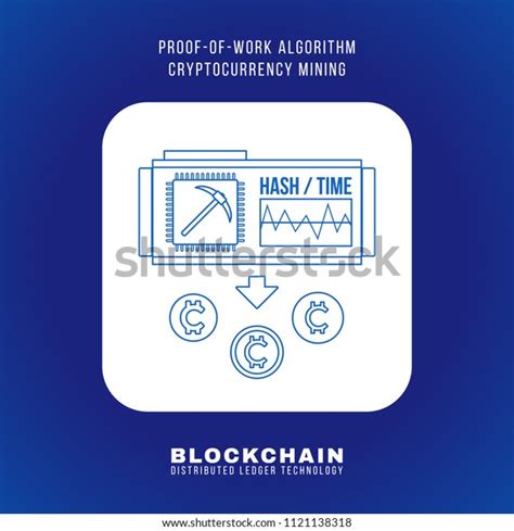 Vector Outline Design Blockchain Proof Work Stock Vector Royalty Free