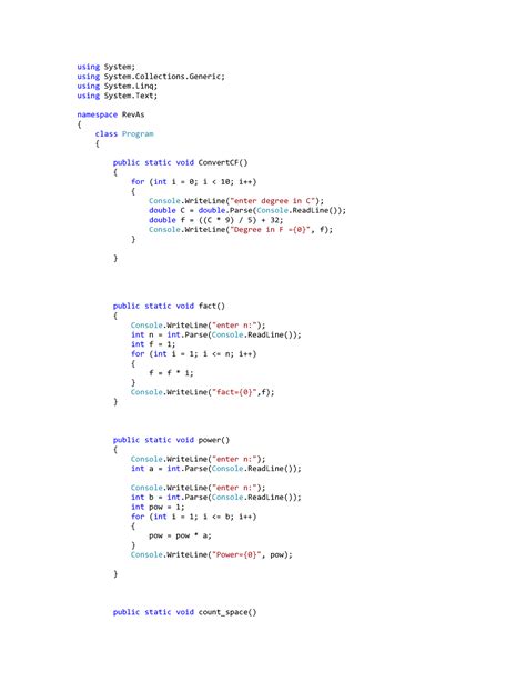 All Rev Program Using System Using Systemcollections Using System Using System Namespace
