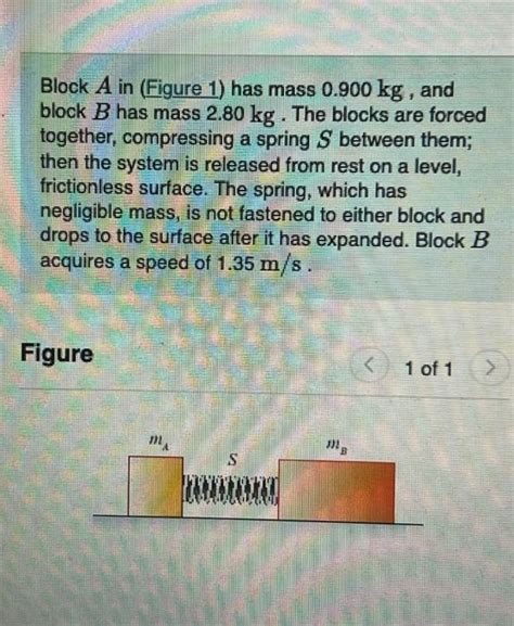 Solved Block A In Figure 1 Has Mass 0 900 Kg And Block B Chegg Com