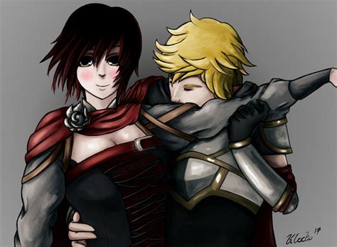 Lancaster Jaune Arc And Ruby Rose Rwby Anime Rwby Funny Rwby