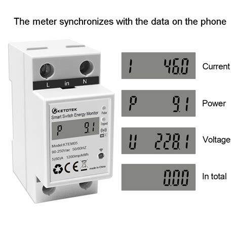 WiFi Smart Energy Meter Monofase DIN Rail App Cont Grandado