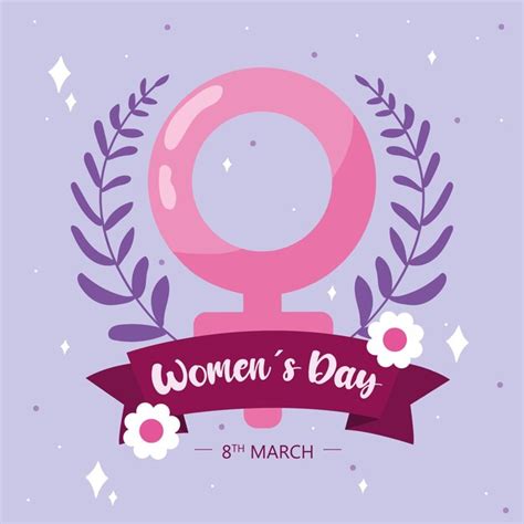 Premium Vector Isolated Female Symbol With Laurel Wreath Happy Women