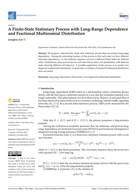 pdf a finite state stationary process with long range dependence and