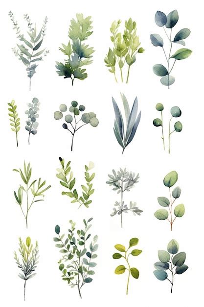 Premium Ai Image A Close Up Of A Bunch Of Different Types Of Leaves