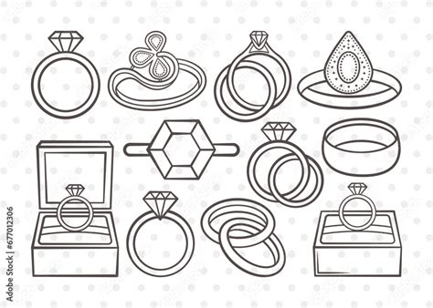 Engagement Ring Clipart Svg Cut File Diamond Ring Svg Wedding Ring Svg Ring Svg Diamond