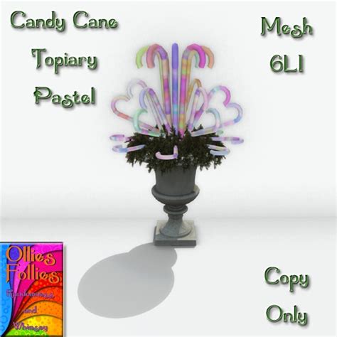 Second Life Marketplace Candy Cane Topiary Pastel ~of~