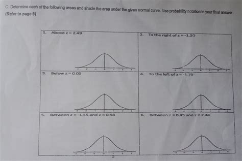 solved c determine each of the following areas and shade the area