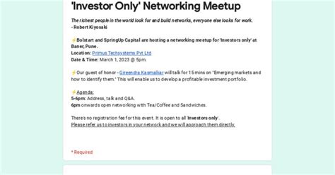 piyush porwal on linkedin investor only networking meetup