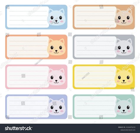 Cute Cat Face Back School Notebook Stock Vector Royalty Free