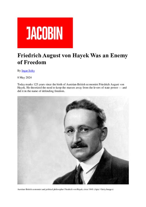 Pdf The Enemy Of Freedom Friedrich August Von Hayek