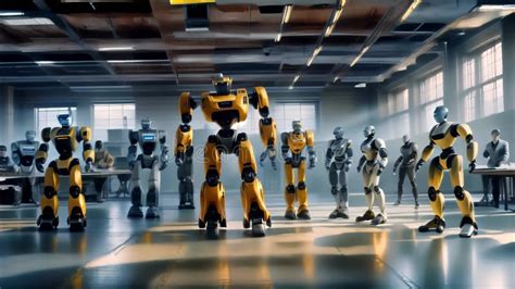 Industrial Robots In Synchronization Within Factory Setting Stock Footage Video Of