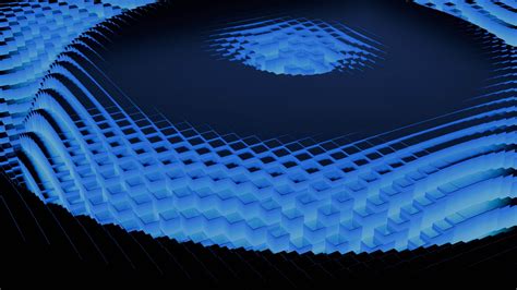 Immersing Oneself In The Intricate Framework Of A Blue Abstract Grid Wave Pattern Design