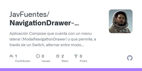 GitHub JavFuentes NavigationDrawer SwitchTheme Aplicación Compose que cuenta con un menu
