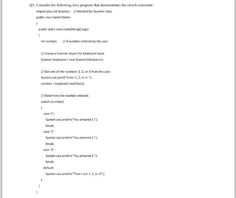 Solved Q3 Consider The Following Java Program That