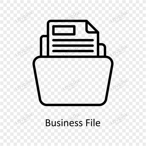 비즈니스 파일 벡터 개요 아이콘 디자인 일러스트 레이 션 Png 일러스트 무료 다운로드 Lovepik