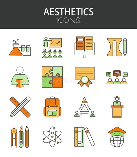 Vector Modern Thin Line Flat Design Of Icons Set Stock Vector Illustration Of Infographic