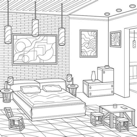 Desenhos De Quarto Moderno Para Colorir E Imprimir ColorirOnline