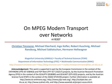 On Mpeg Modern Transport Over Network Pptx